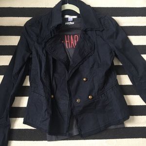 LOFT | Jackets & Coats | Loft Lightweight Navy Blue Double Breasted ...